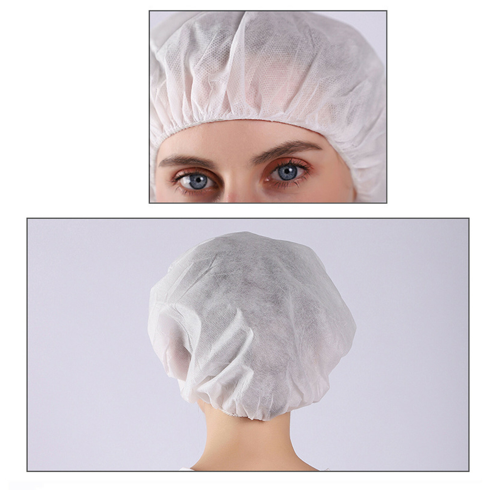 100pcs Non-woven Dustproof Disposable Hat Doctor Nurse Work Hat ...