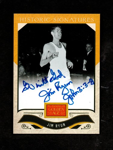 2012 Golden Age Historic Authentic Signatures Jim Ryun Olympic Track WR ...