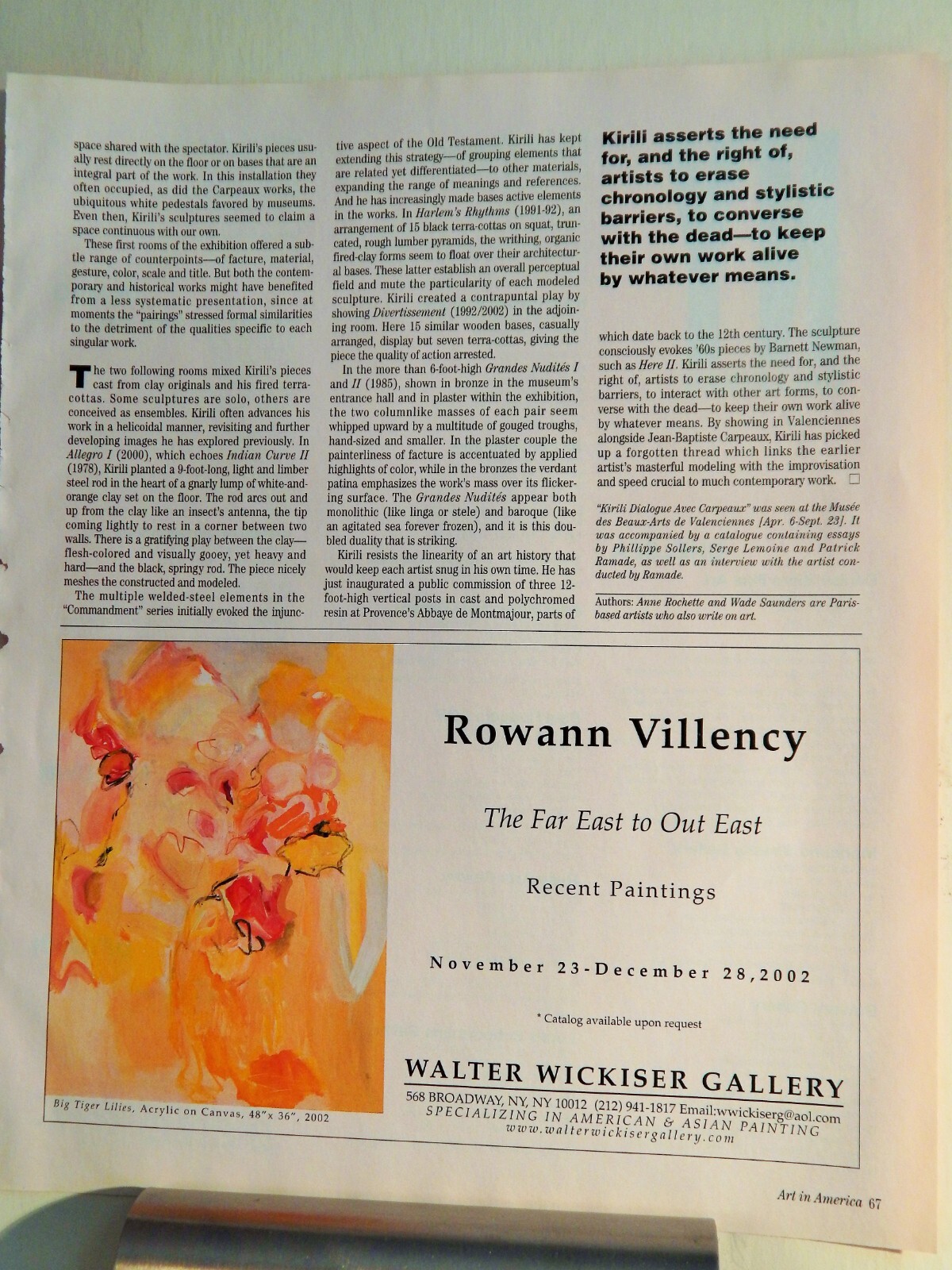 ROWANN VILLENCY ART PIECE VTG ORIG 2002 ADVERTISEMENT | eBay