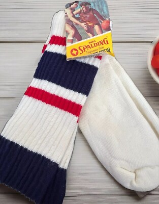 VTG Men's Spalding Performance Socks Support Crew Pro Guard 80s USA 10 ...