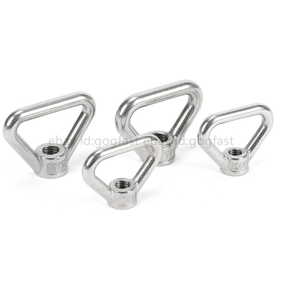 304 STAINLESS LIFTING EYE NUTS TRIANGLE RING NUT BOLT M8 M10 M12 M14 ...