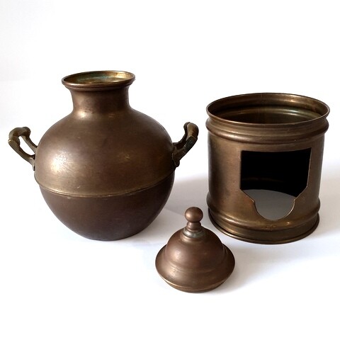 Antique Handmade Egyptian Brass Beans Cooking Pot Cookware Damasa 7.3 ...