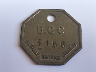 Original Annesley Bentinck Colliery Pit Check Token Tally 4156 | eBay