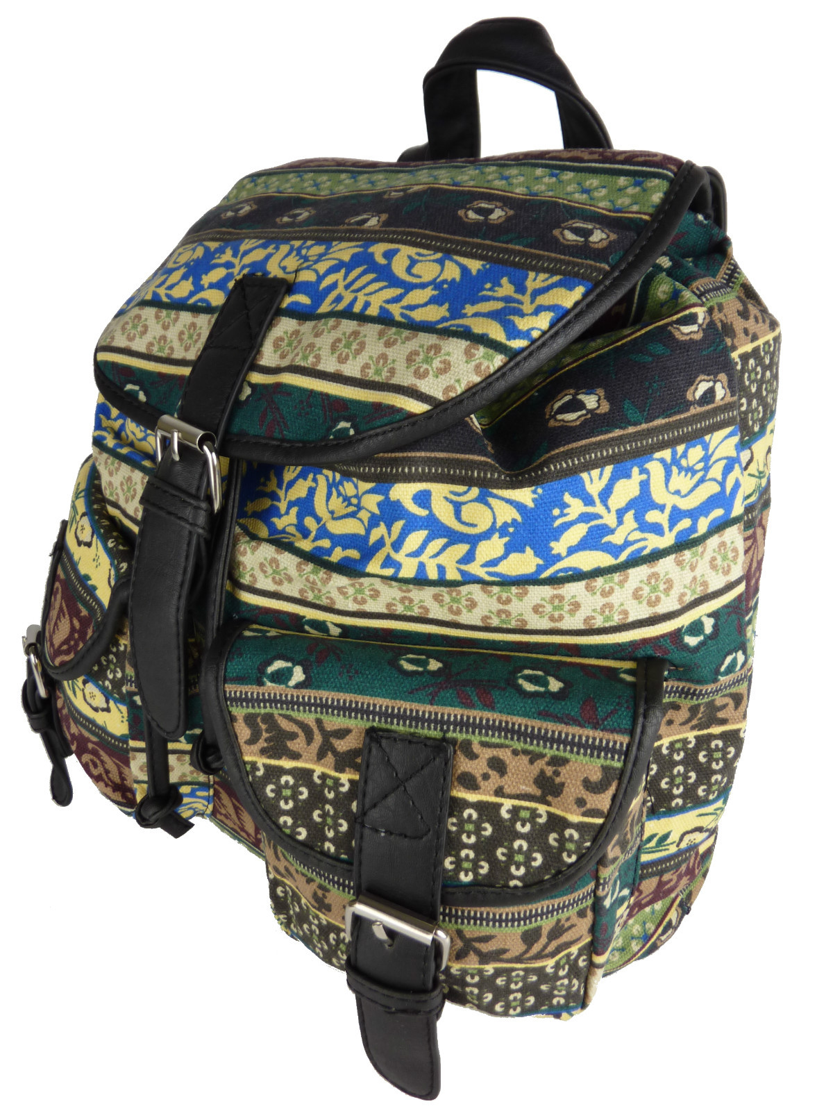 Damen Rucksack Stoffrucksack Canvas Retro Vintage backpack bunt Ethno ...