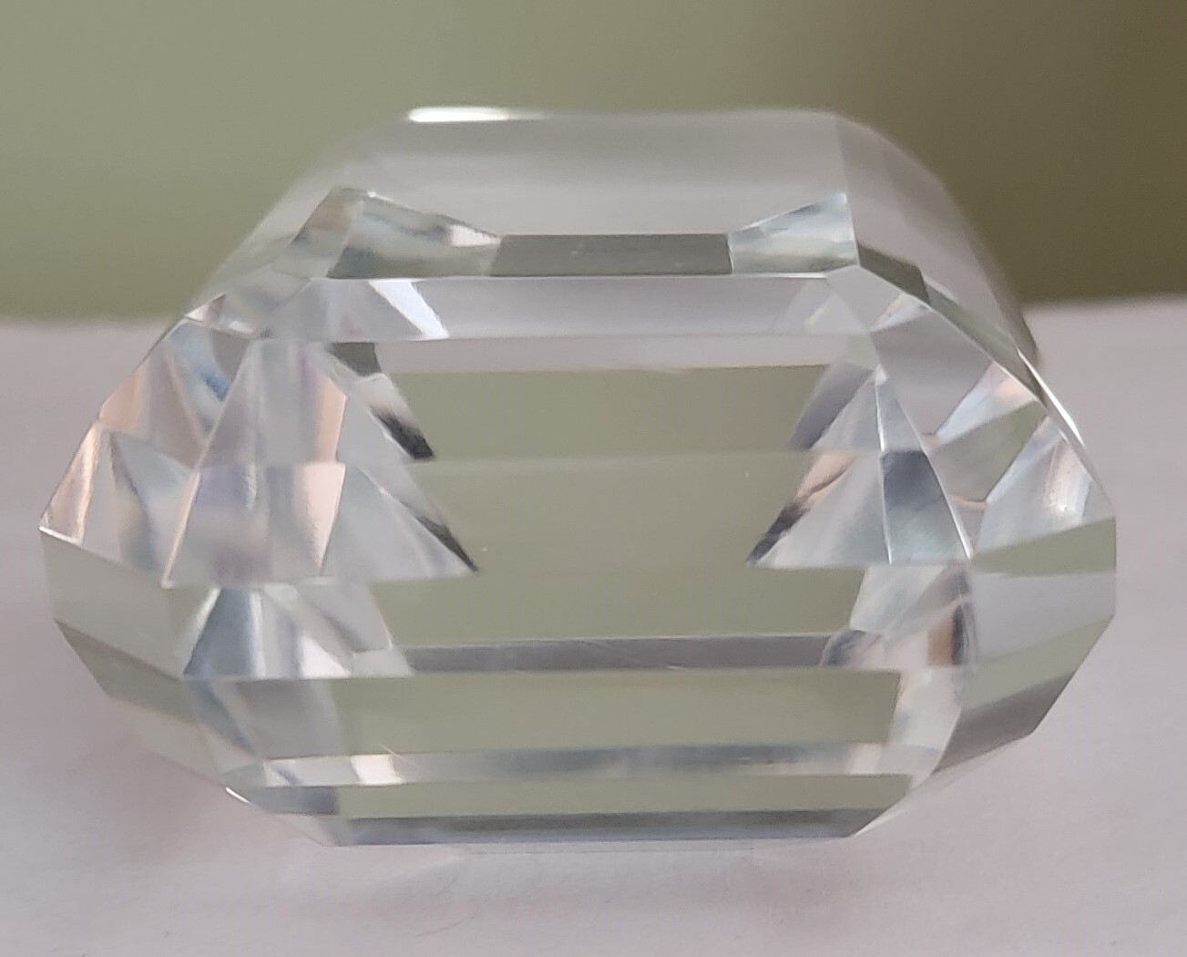 Vintage Clear Crystal Emerald Facet Cut Diamond Form Paperweight 3.75 ...