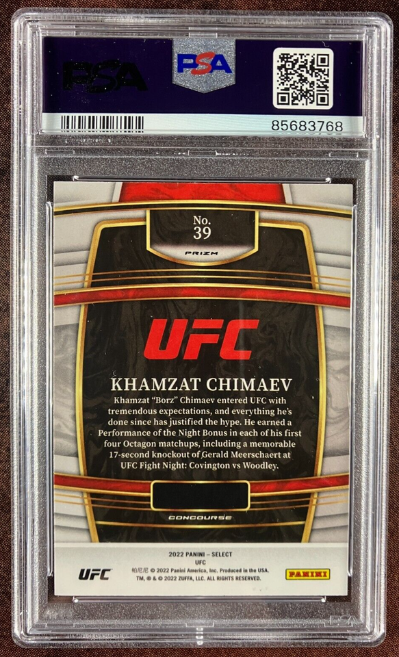 2022 Select UFC Khamzat Chimaev Tiger Prizm #39 PSA 10 Pop 1 | eBay