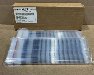 VWR Serological 93000-700 Borosilicate Glass Pipets 1ML in 1/10 250 ...