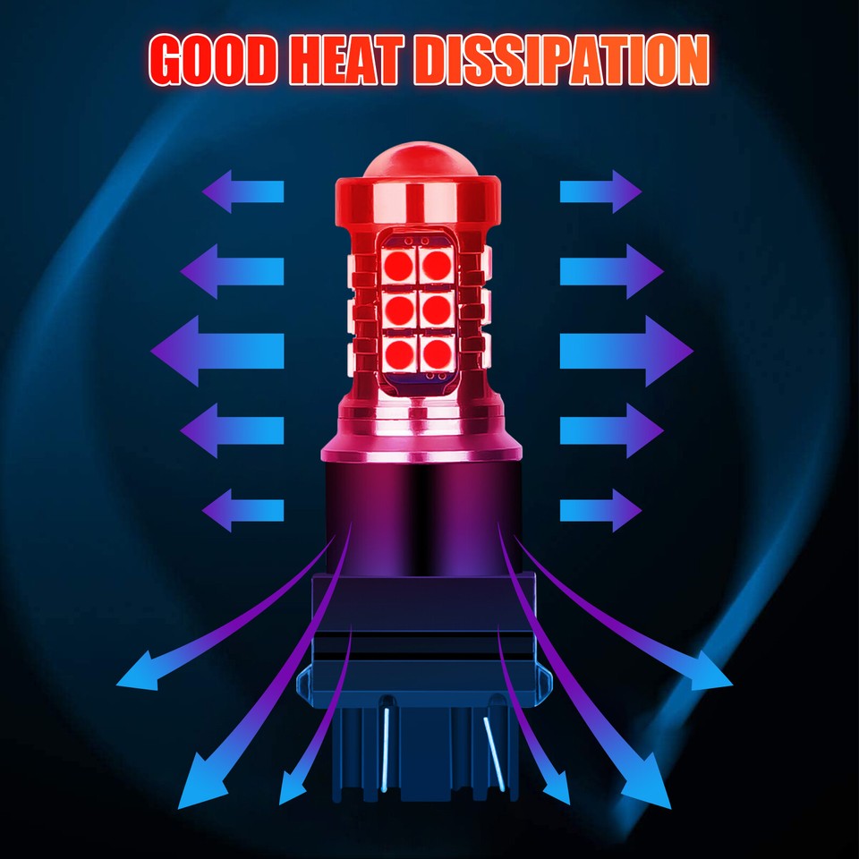 4x 3157 LED Red Strobe Flash Brake Stop Bulbs Tail Blinking Light ...