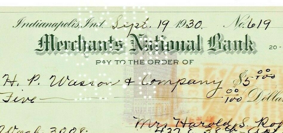 (3) Vintage Bank Checks - (2) IN 1930,1931 & IL 1905. X8 | eBay