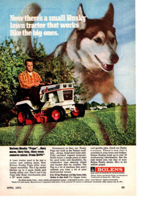 1971 BOLENS HUSKY LAWN TRACTOR PRINT AD LAWN MOWER SMALL ENGINE PRINT ...
