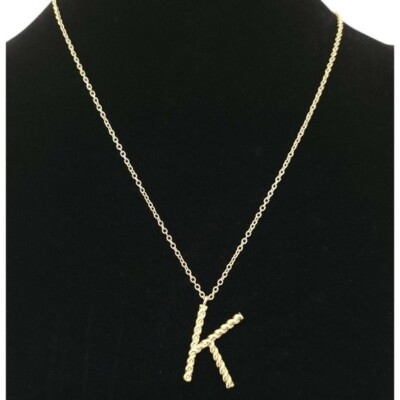 Initial K Charm Pendant Necklace 18" Chain w 1 1/8" Pendant Sugar Fix ...