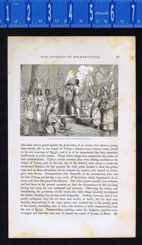 Offerings to Pharaoh Psamtik I, Psammetichus & Temple at Edfou - 1846 ...