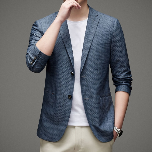 Lightweight Breathable Men Blazer New Men's Business Casual Plaid Suit ...