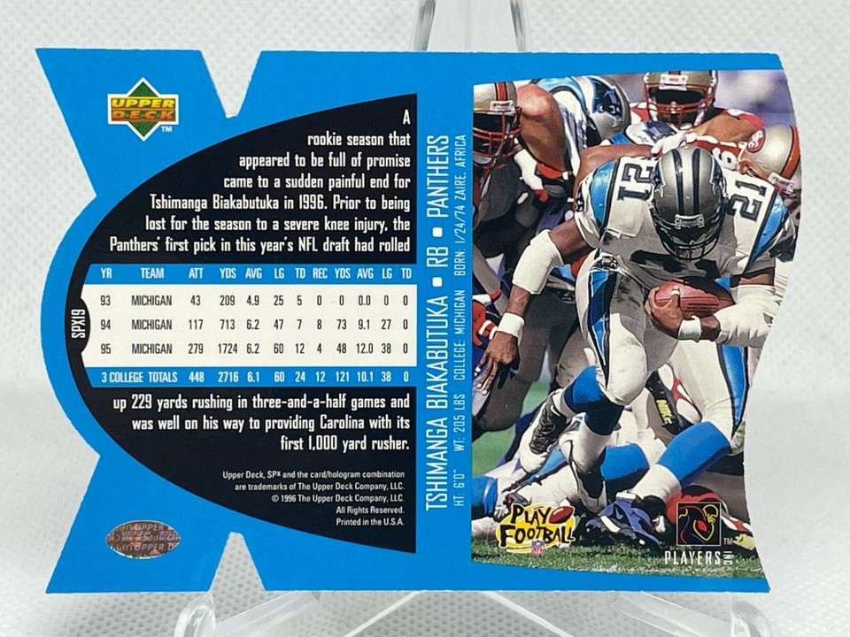 Tshimanga Tim Biakabutuka 1997 Upper Deck SPX Die Cut #SPX19 Rookie ...