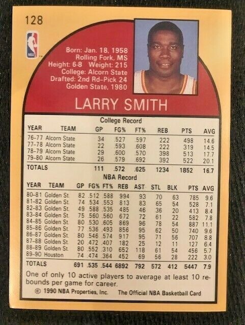NBA - 1990 NBA Hoops Larry Smith - Houston Rockets | eBay