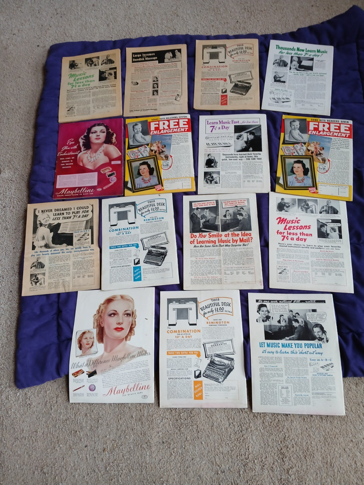 VINTAGE SONG HITS & SONG PARADE MAGAZINES 1940-1941 16 piece bundle ...