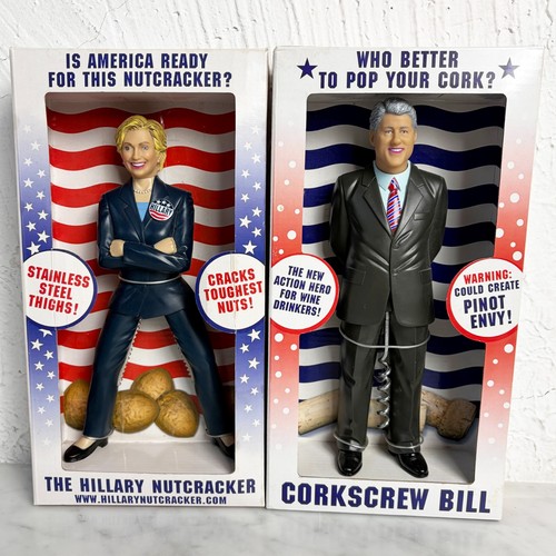 Hillary Clinton Nutcracker & Bill Clinton Corkscrew Set Political Gag ...