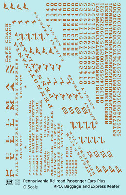 K4 O Scale Decals Pennsylvania Railroad Passenger Car Bronze Gold | eBay