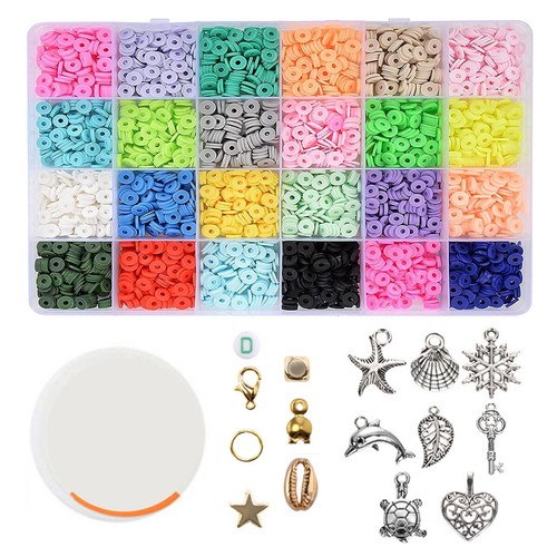 6mm DIY Mini Beads Kit Clay Beads with Elastic String DIY Jewelry ...