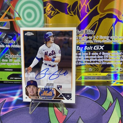 BRETT BATY 2023 Topps Chrome Rookie Base RC Auto Card New York Mets 🔥 N ...