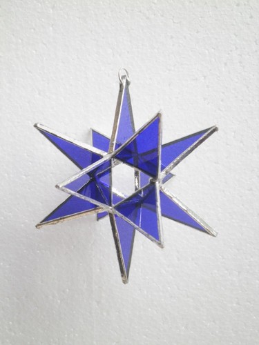 3D Star Leadlight stained glass Blue decoration handmade in Australia ...