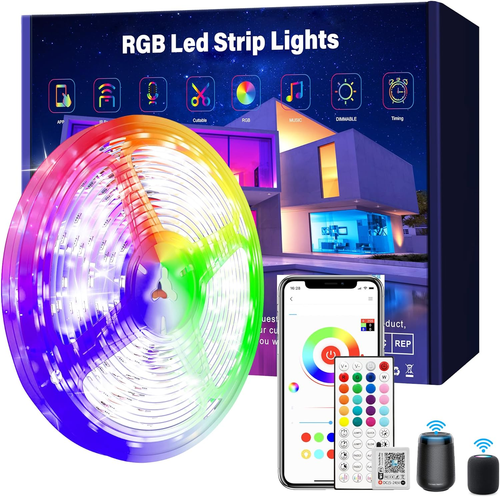 100Ft Led Strip Lights Work with Alexa and Google Assistant Music Sync ...