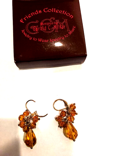 Friends Collection Amber Color Pierced Earrings | eBay