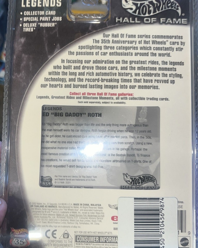 Hot Wheels Hall Of Fame Legends Ed "Big Daddy" Roth Beatnik Bandit ...