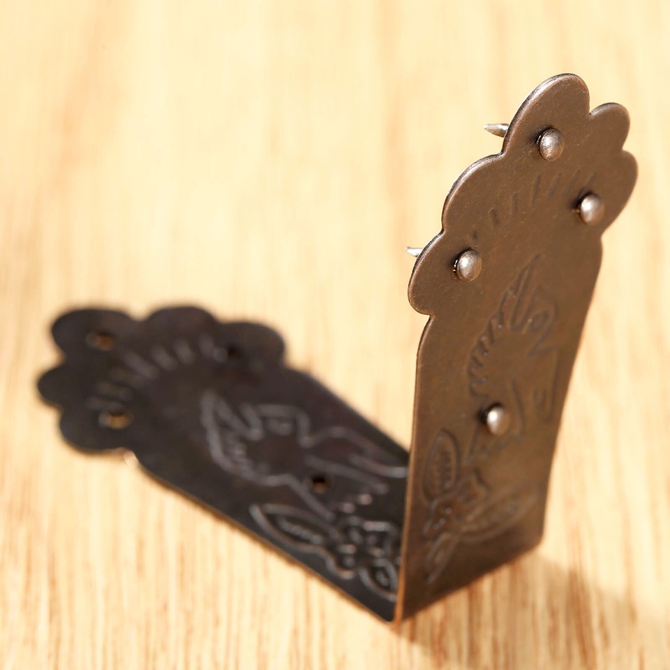 Antique Chest Decorative Corner Protector Guard Wood Case Box Desk Edge ...