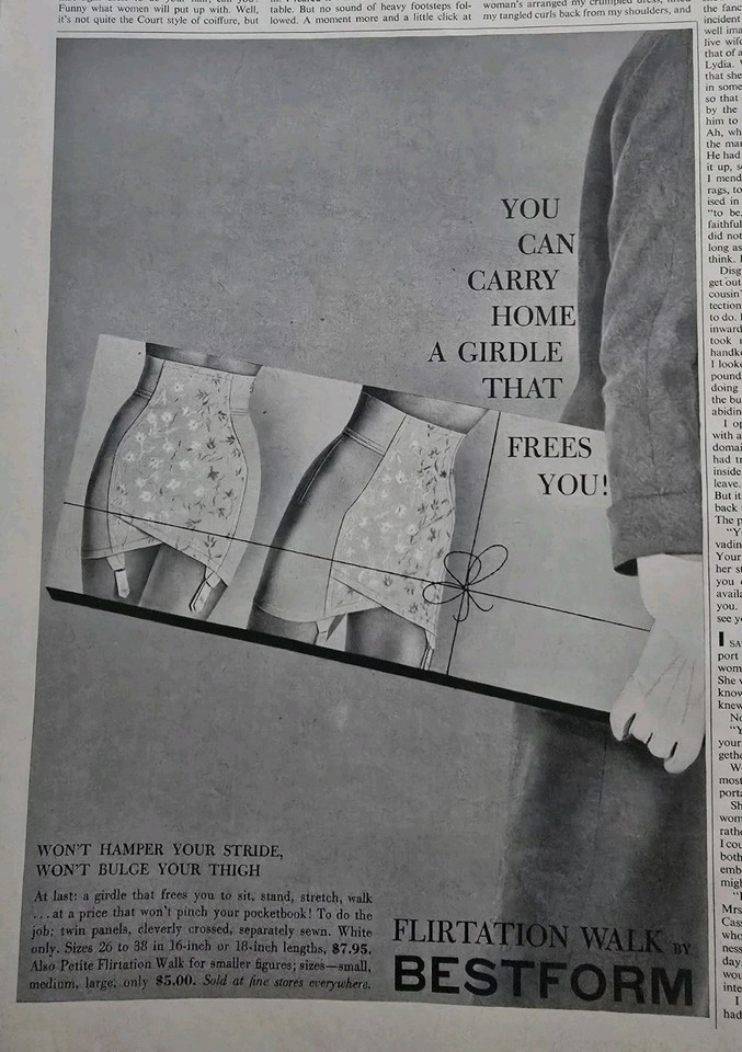 1954 Women's Bestform Flirtation walk Girdle garters vintage fashion ad ...