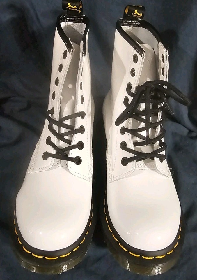 Dr. Martens 1460 White Patent Leather Boots Women Size 6 New No Box | eBay