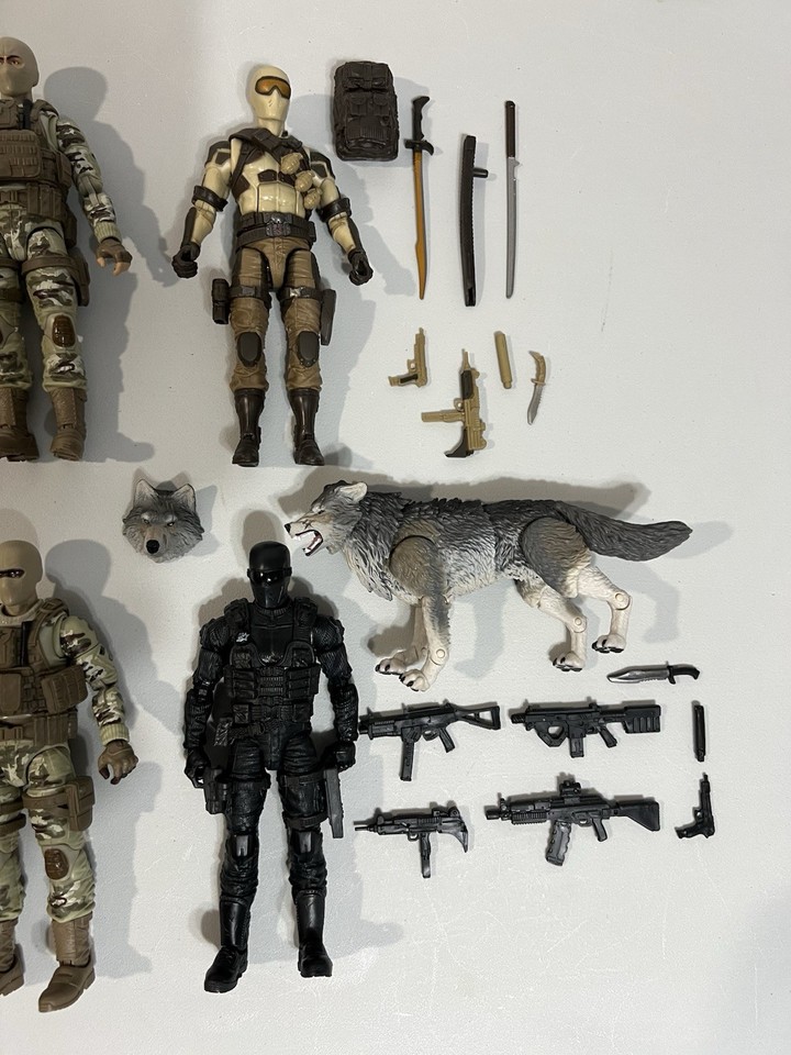 GI Joe Classified 60th Infantry Soldier Loose Lot x4 + Commando Snake ...