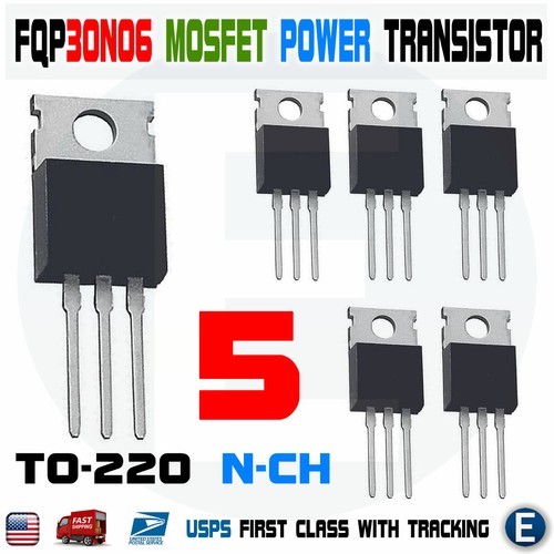 5 x FQP30N06 Transistor Power MOSFET N Channel 60V 30A 30N06 Fairchild ...