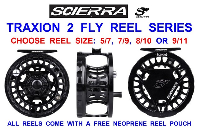 Scierra Traxion 2 Fly Fishing Reel 6061 Grade Aluminum # 9/11 Black ...