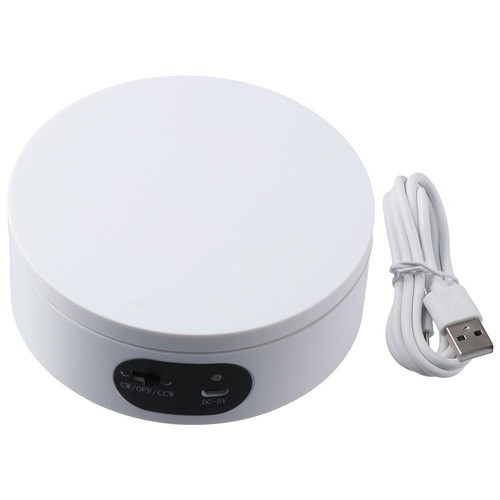 White Motorized Rotating Holder Turntable Display Stand Home Decor ...