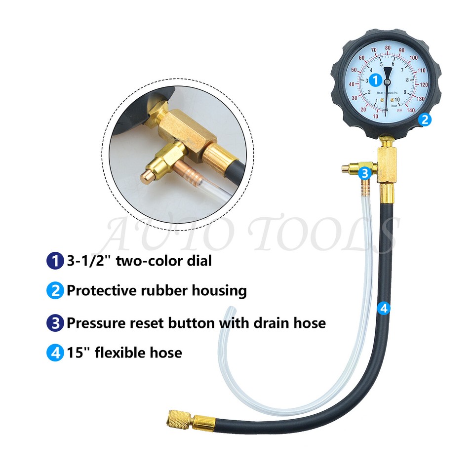 0-140 PSI Fuel Injection Pump Pressure Tester Injector Pump Pressure ...