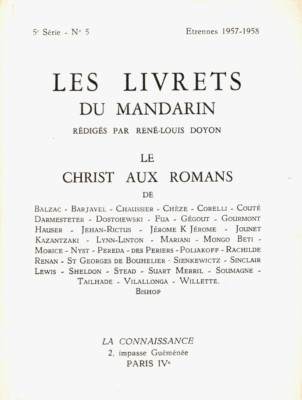 LES LIVRETS DU MANDARIN n°5 1957-58 LE CHRIST AUX ROMANS René-Louis ...