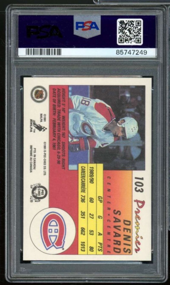 Denis Savard Rookie Card 1990-91 O-Pee-Chee Premier #103 PSA 7 | eBay