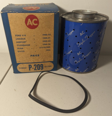 Vintage AC Oil Filter P 209 NOS 5572504 Ford Lincoln Mercury Fram Divco ...