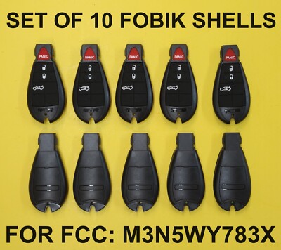 Set of 10 Replacement Fobik Remote Shell Case 4 Button Trunk M3N5WY783X ...