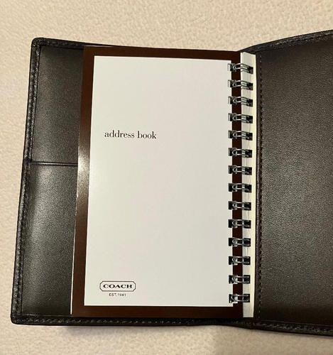 Vintage Coach Address Book with Pen Mini Signature C Khaki/Chocolate ...