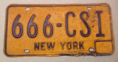 Vintage New York License Plate, 666-CSI Original | eBay