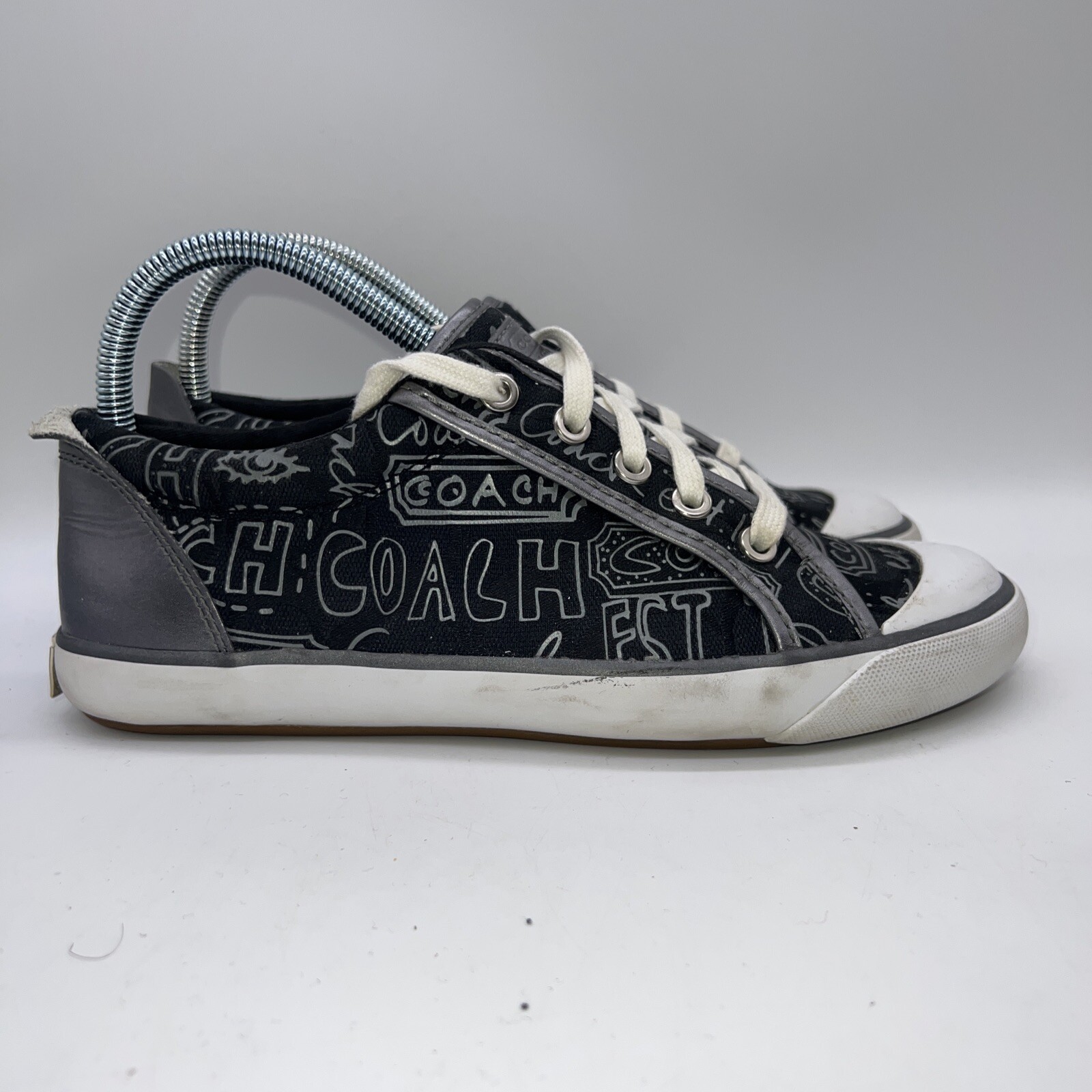 Coach Sneakers Barrett Black Silver Graffiti Low Top … - Gem