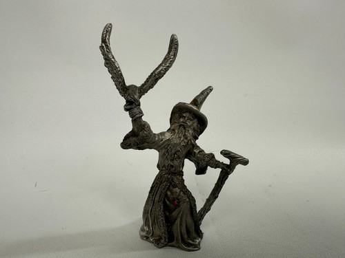 Ridolfi Gallo Pewter '91 Wizard w/Falcon, Staff, & Red Pendant 4 ...
