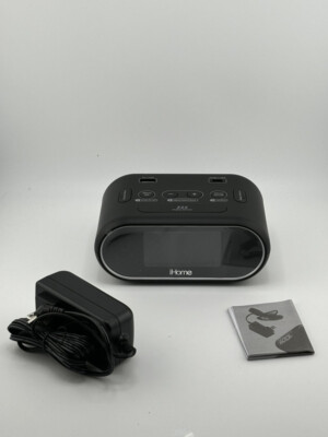 IHOME HIH35B LCD TRIPLE DISPLAY ALARM CLOCK WITH DUAL USB CHARGING | eBay