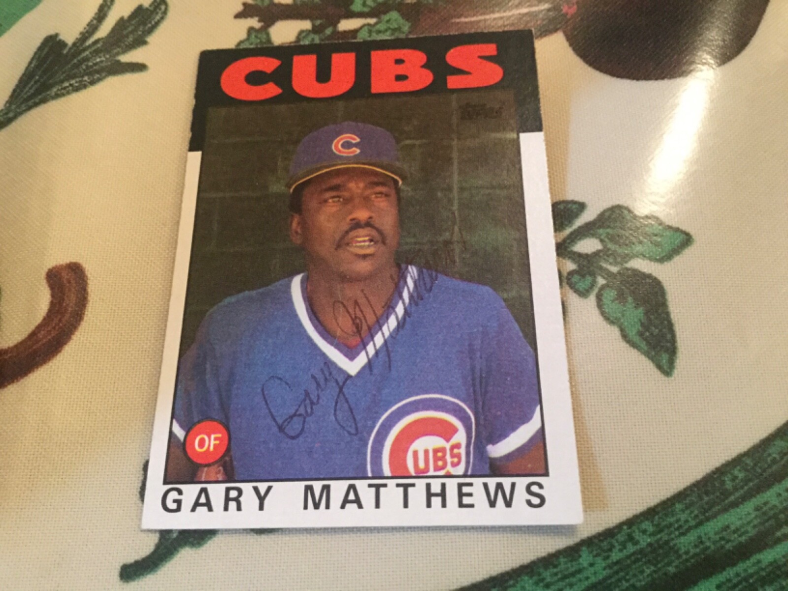 1986 Topps Autographed Baseball Card Gary Matthews Chicago Cubs | eBay