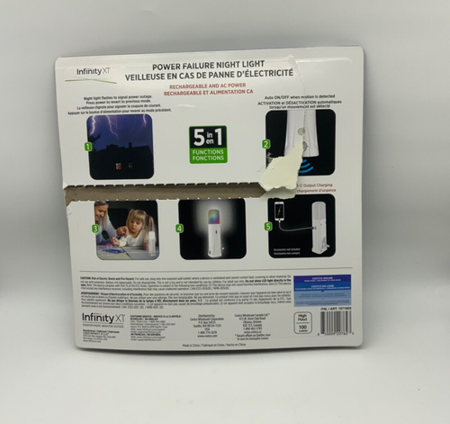 Infinity X1 Power Failure Night Light Rechargeable and AC Power, 3 Pack ...