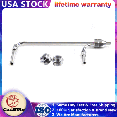 Gasket 1552 Chrome Dual Inlet Fuel Line for Holley 4150 Double Pump ...