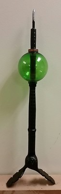lightning rod / DECORATIVE SPIRE with 4.5'' green glass ball ...