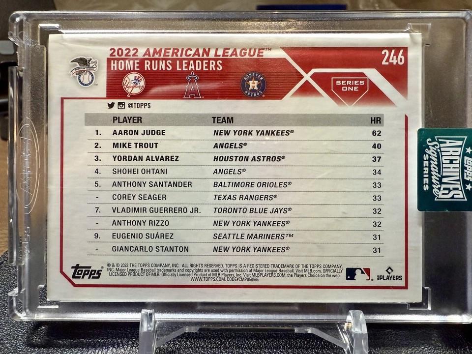 🔥2024 Topps Archives Sign. Series Judge Trout Alvarez Triple On Card ...
